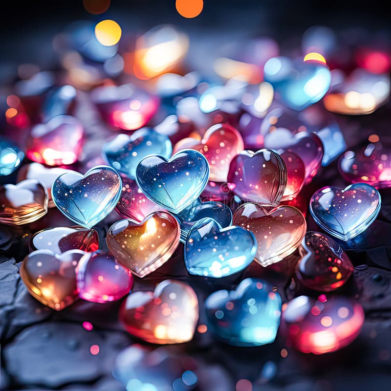 Love in Bloom, Heart Decorations Against a Tender Backdrop Stock Image ...