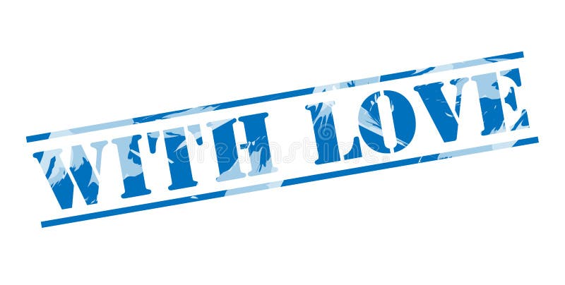 With love blue stamp stock illustration. Illustration of banner - 98292413