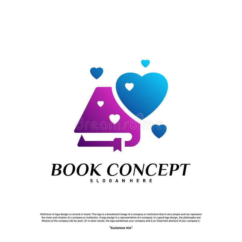 Love Book Logo Concept. Heart Learning Education Logo Design Template ...