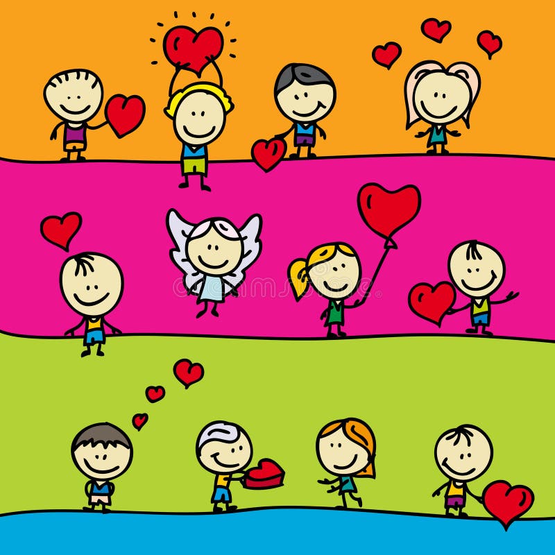 Love borders stock vector. Illustration of children, cute - 28903994