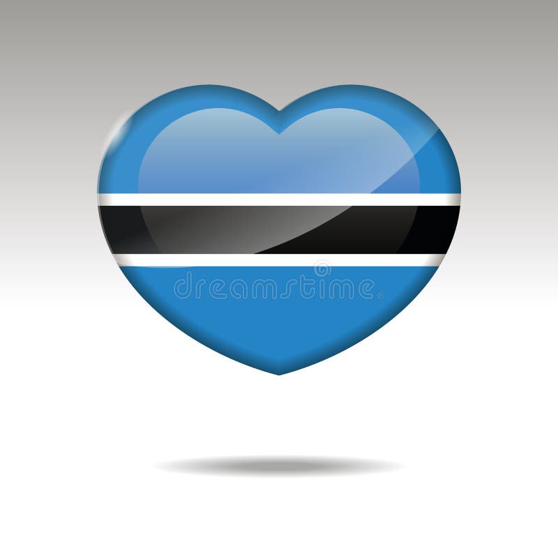 Love BOTSWANA Symbol. Heart Flag Icon Stock Illustration - Illustration ...