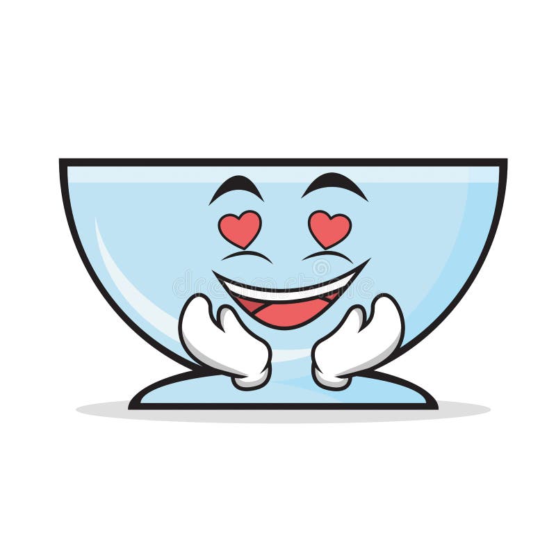 In Love Bowl Character Cartoon Style Stock Vector - Illustration of ...