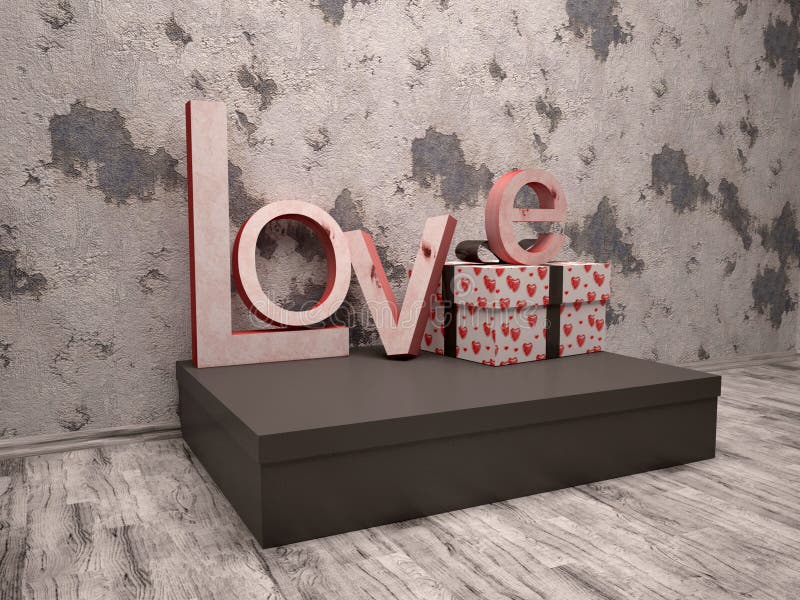 Love box on room stock illustration. Illustration of celebration - 55496391