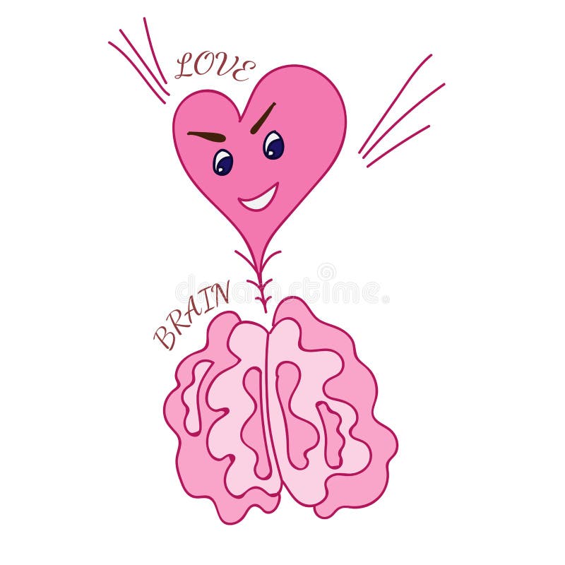 Love To Brain. Brain and Man. Central Organ of Nervous System. Stock ...