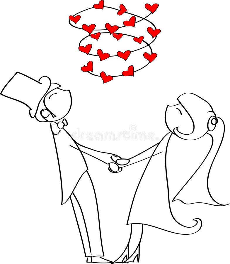 Set Cartoon Bride And Groom Vector Stock Vector Illustration Of Marry