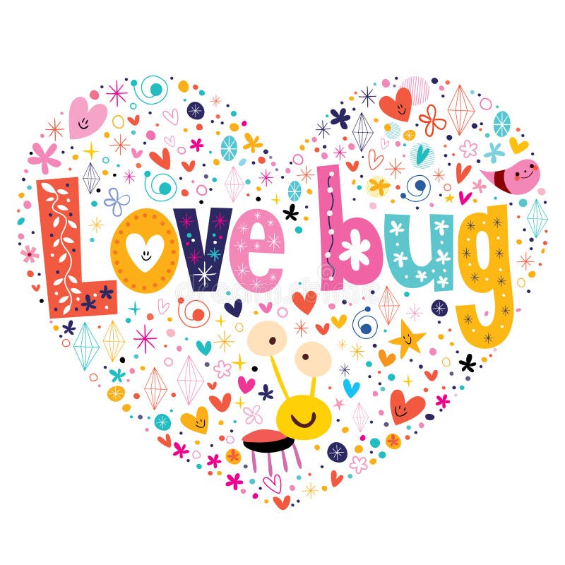 Heart shaped insects stock vector. Illustration of design - 8018463