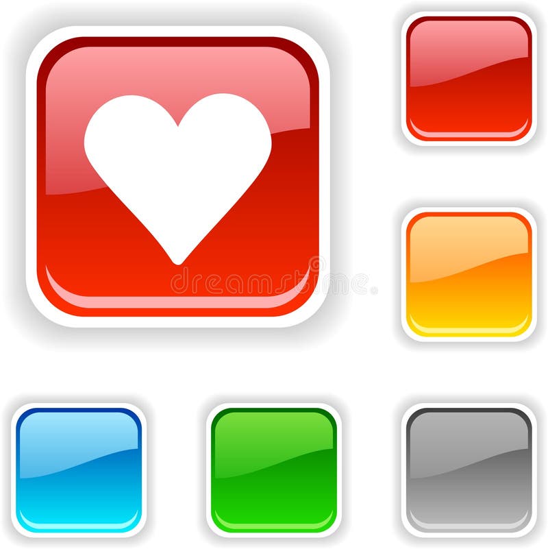 Heart button. [Vector] stock vector. Illustration of keypad - 3529767