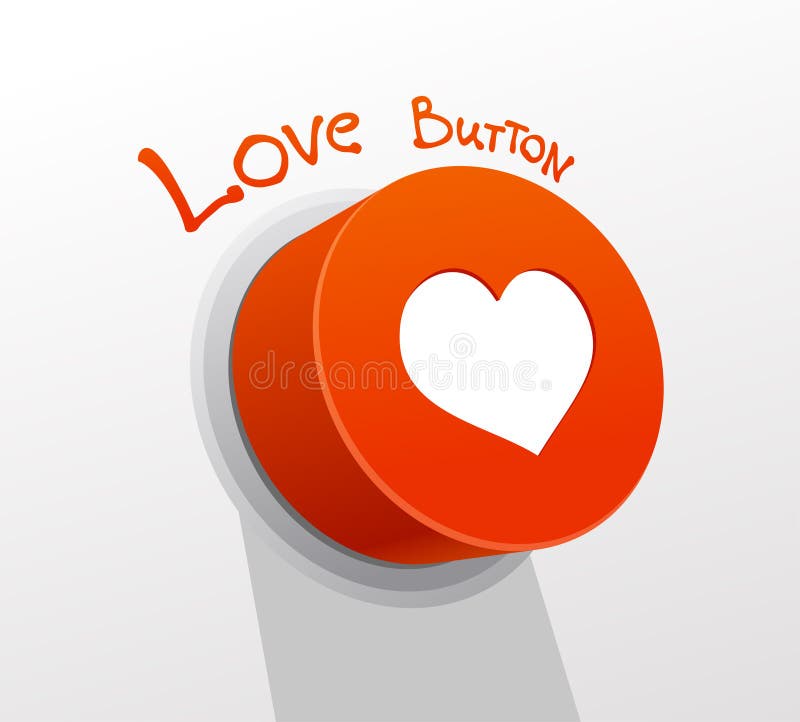 Love button. stock vector. Illustration of shiny, grey - 17712193