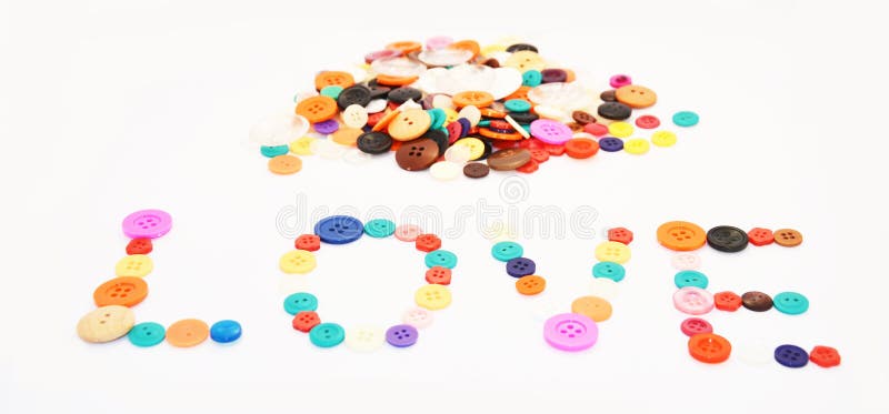 Love by Button colorful stock illustration. Illustration of happy ...