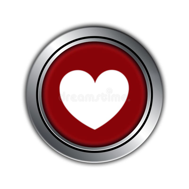 Love Button, Happy Valentine Day Stock Illustration - Illustration of ...