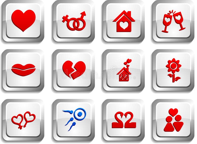 Love buttons. stock vector. Illustration of transparent - 12619081