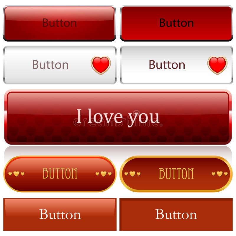 Valentine web buttons stock vector. Illustration of round - 7750979