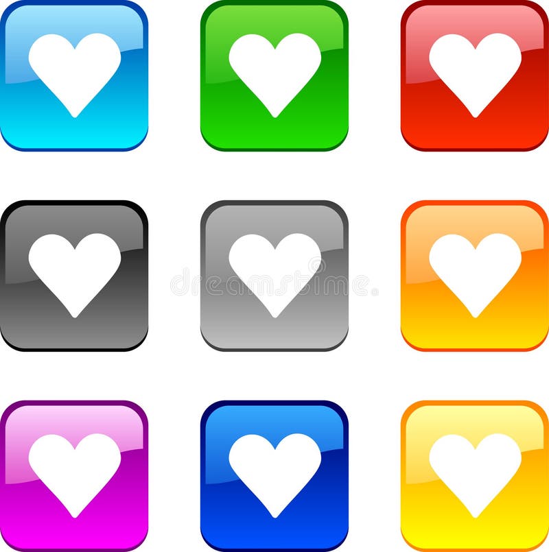 Love buttons. stock vector. Illustration of light, glass - 7088004