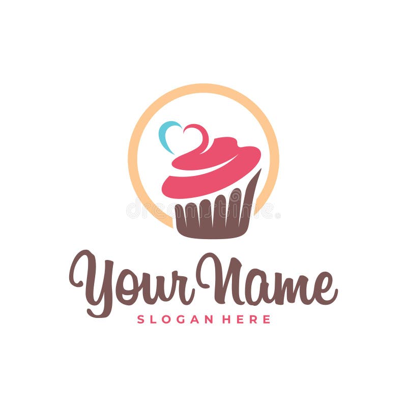 Love Cake Logo Design Vector. Icon Symbol Stock Vector - Illustration ...