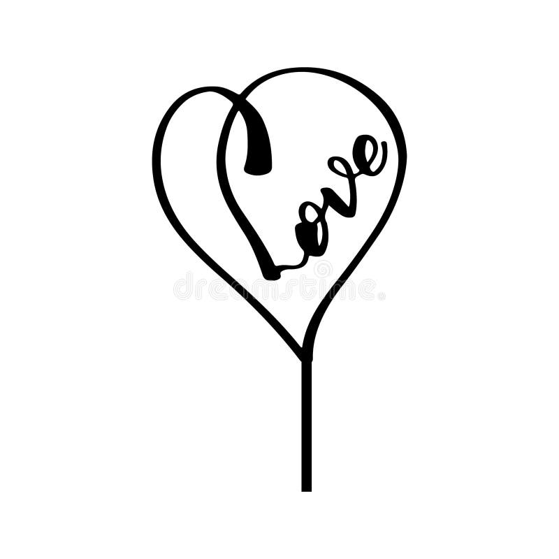 Love Cake Topper stock vector. Illustration of vector - 321757892