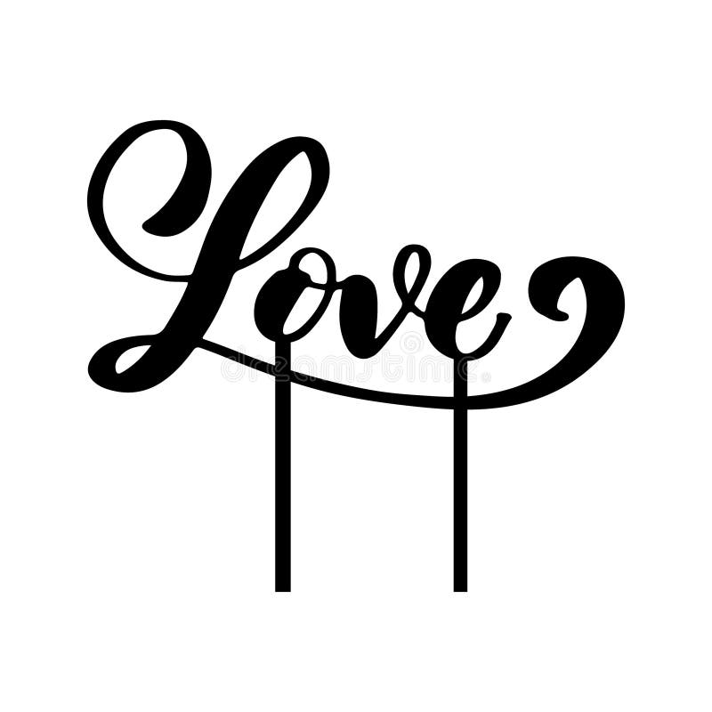 Love Cake Topper stock vector. Illustration of symbol - 321757909