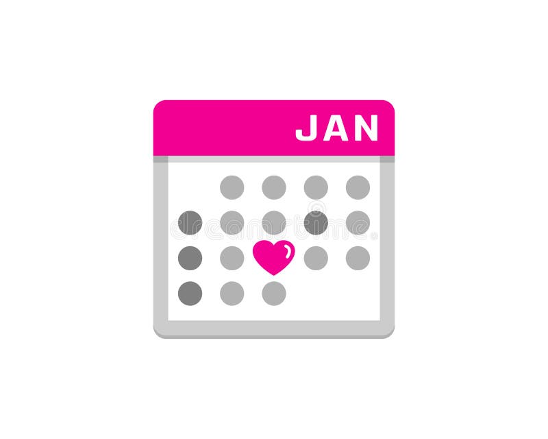 Love Calendar Icon Logo Design Element Stock Vector - Illustration of ...