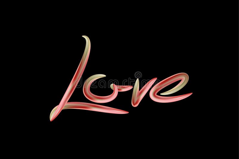 Love Calligraphic Gold Style Text Poster Vector Illustration Design ...