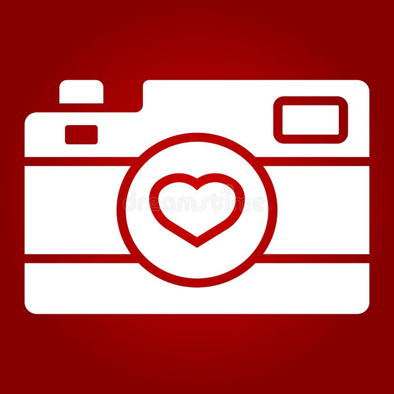 Love Camera Line Icon, Photography and Valentine, Photo Camera with ...