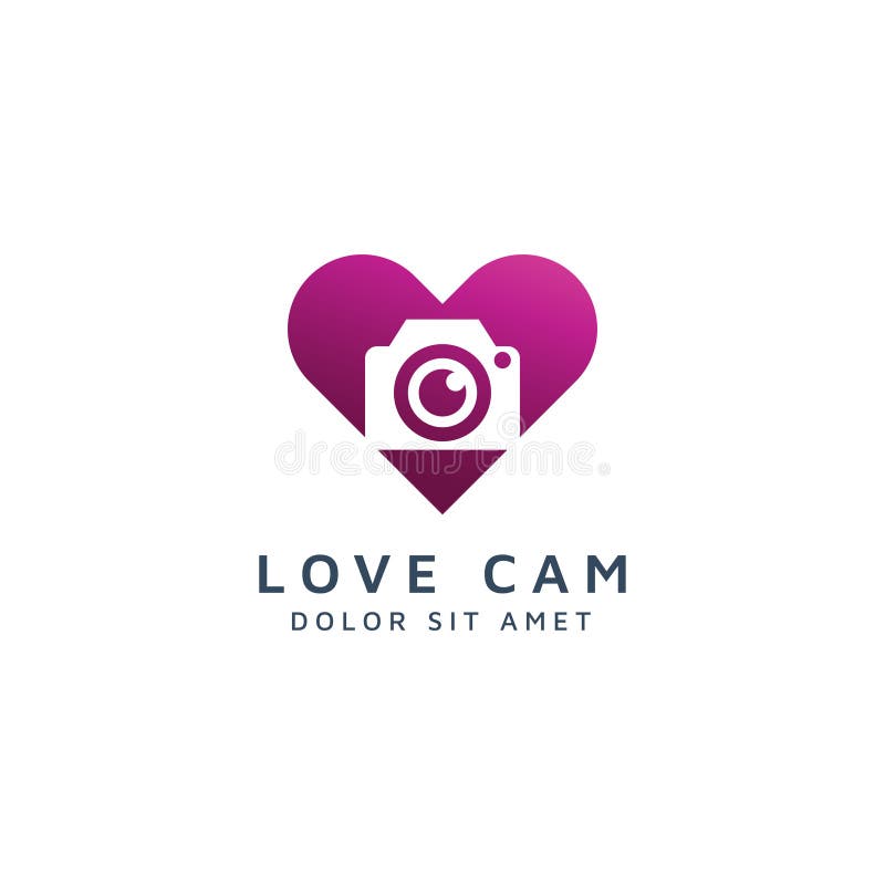 Love and Camera Negative Space Logo Design Stock Vector - Illustration ...