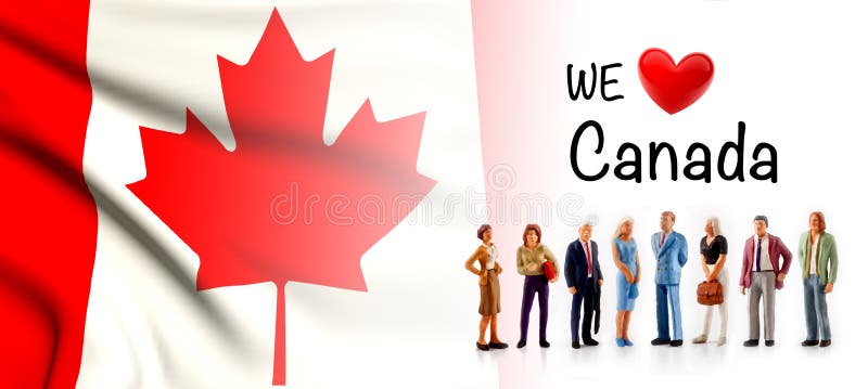 Canadian People - Canada Flag Stock Illustration - Illustration of ...
