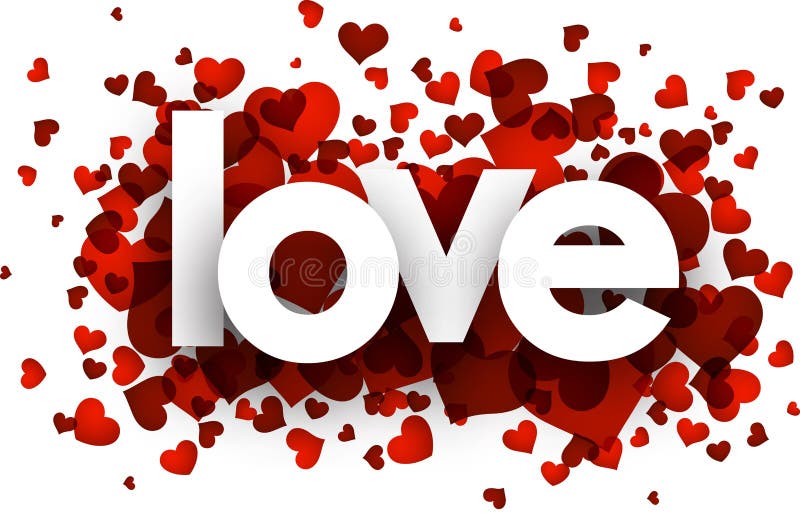 Love card with hearts. stock vector. Illustration of background - 125581130