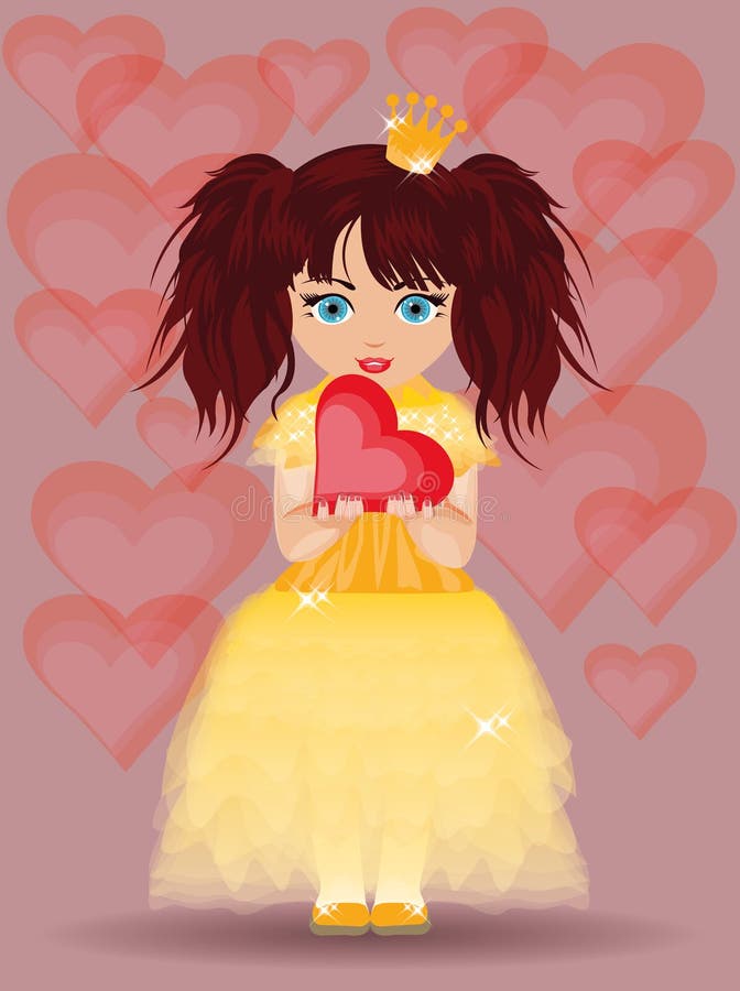 Love Card, Princess and Heart Stock Vector - Illustration of design ...