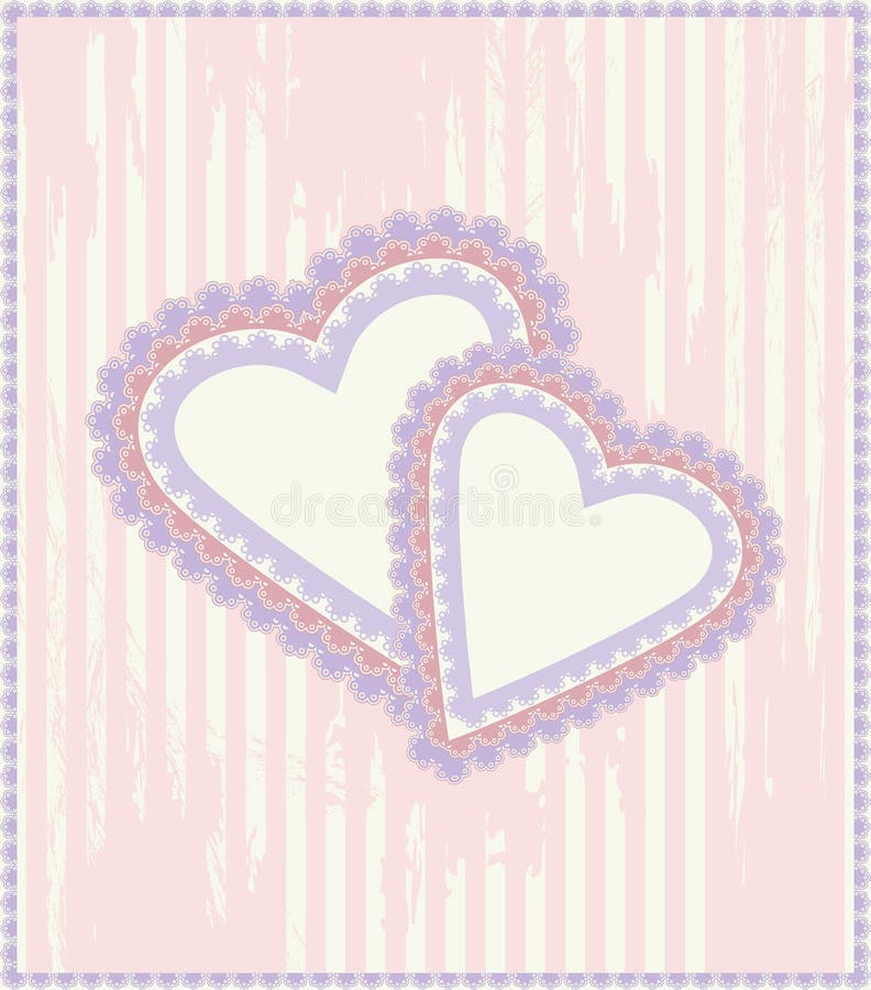 Love card with two hearts stock vector. Illustration of love - 36513033