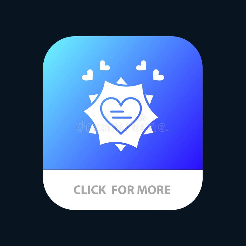 Love, Card, Valentine, Heart Mobile App Button. Android and IOS Glyph ...