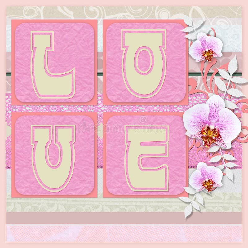 Love - Card for Valentine S Day Stock Photo - Image of branch, pattern ...