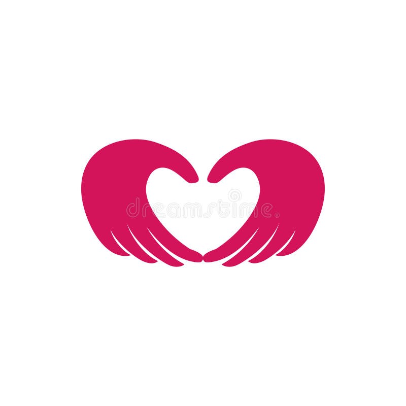 Love Care Logo Design Template. Hand with Love Shape Illustration Stock ...