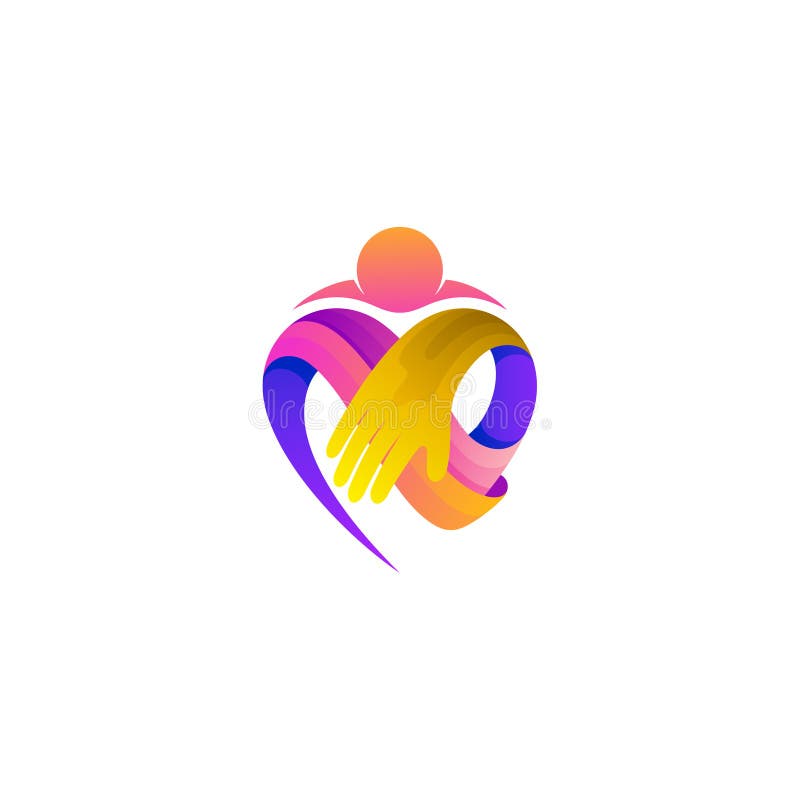 Love Care Logo with People Design Template, Unity Icons Stock Vector ...