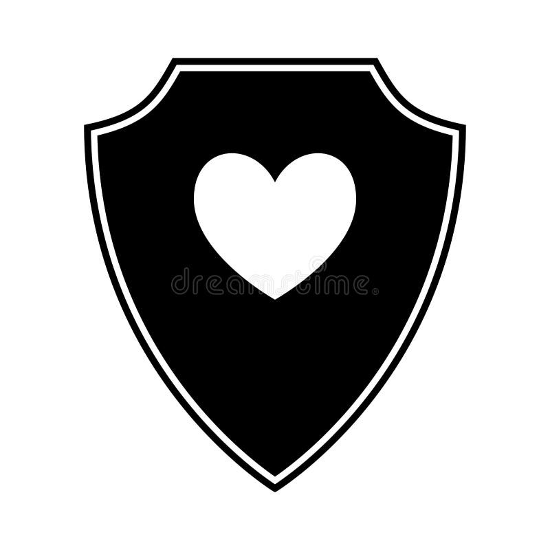 Love and Care Logo, Shield with Heart Logo. Protection Shield with ...