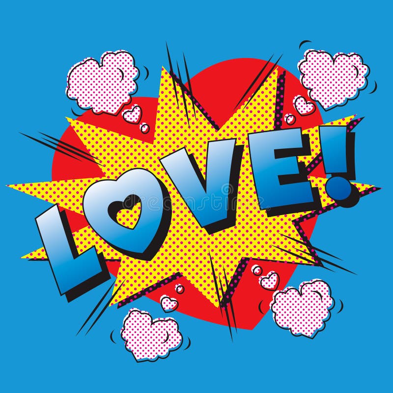 Love cartoon explosion. stock vector. Illustration of feelings - 127535698