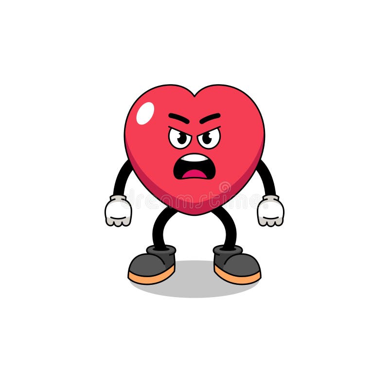 Love Cartoon Illustration with Angry Expression Stock Vector ...