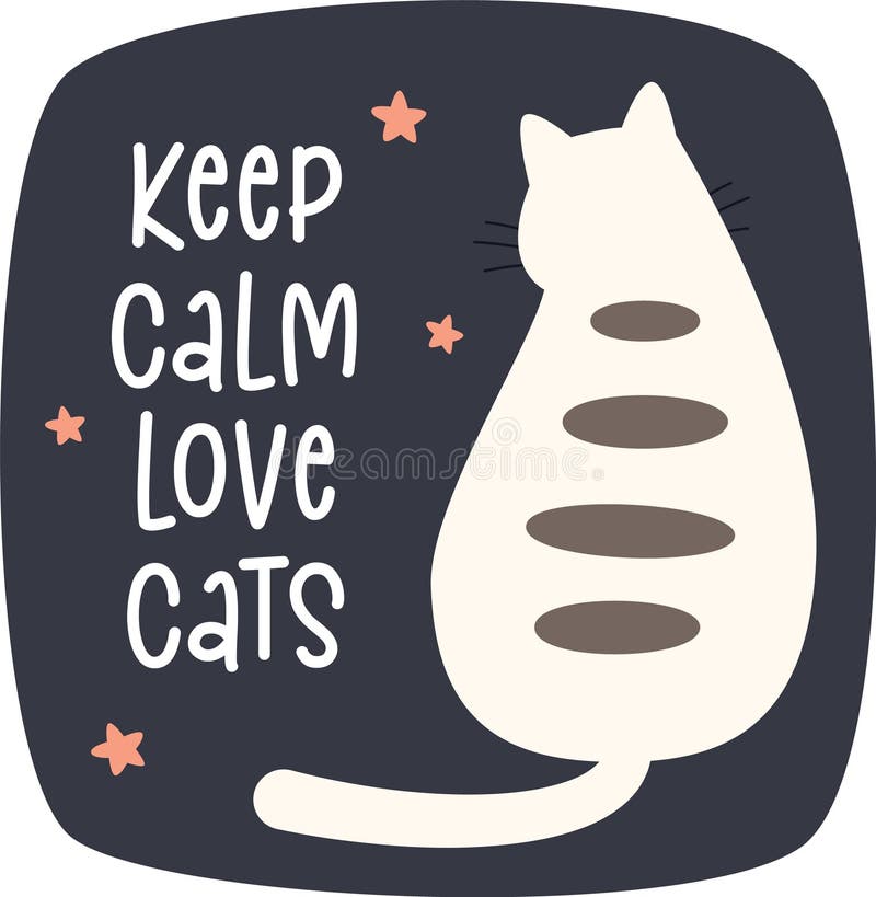 Love Cats Sticker stock vector. Illustration of funny - 293785507