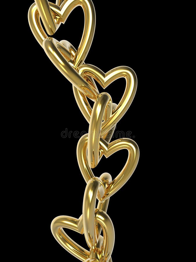Love Chains Pull Romantic Valentine Heart Links Stock Illustration ...