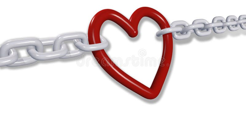 Love Chains Pull Romantic Valentine Heart Links Stock Illustration ...