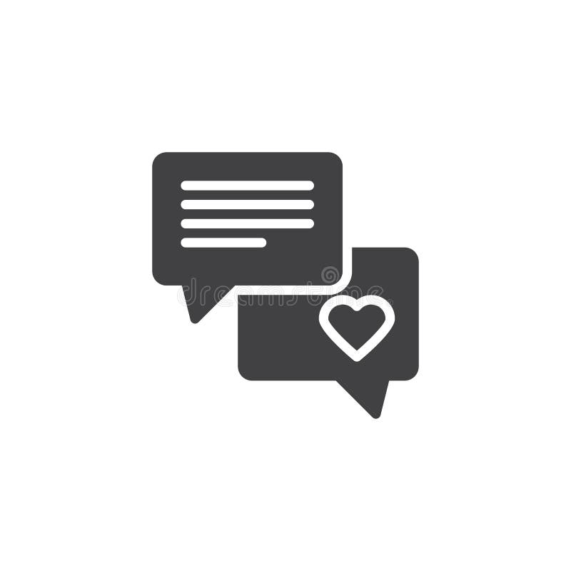 Love Chat Conversation Vector Icon Stock Vector - Illustration of ...
