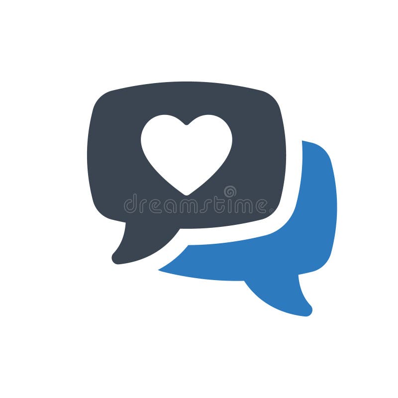 Love chat icon stock vector. Illustration of sign, heart - 262612086