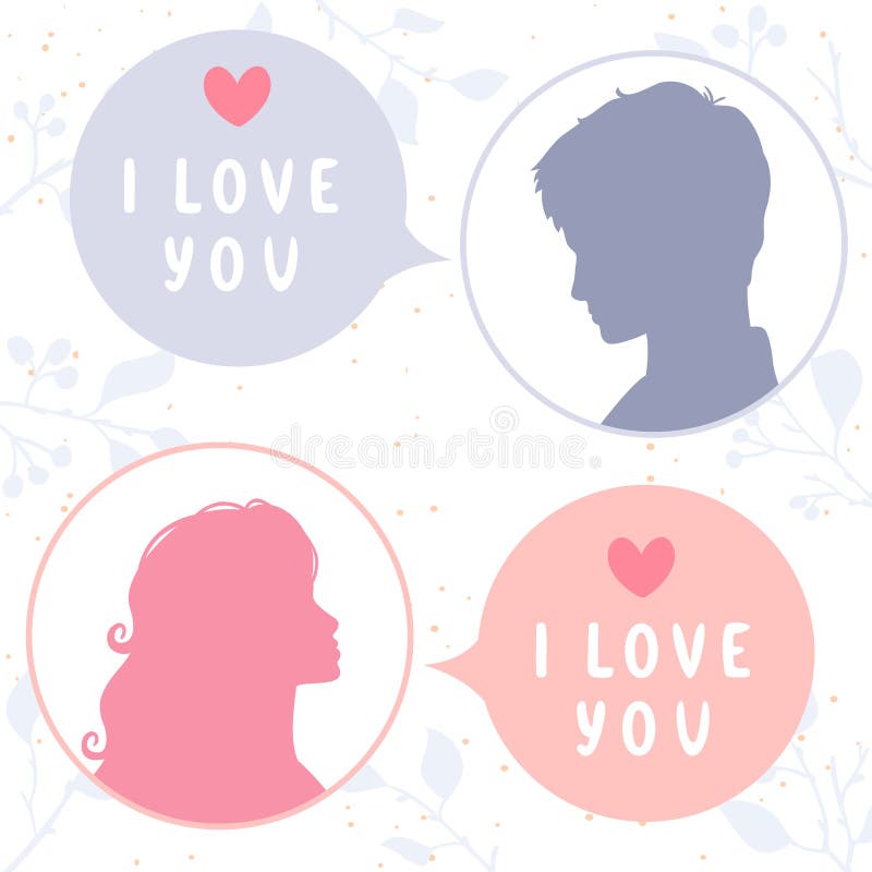 Love chat stock vector. Illustration of simple, couple - 50525093