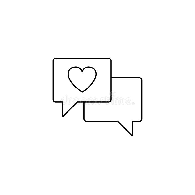 Love Chat Line Icon, Valentine and Holiday, Speech Bubble Message Sign ...