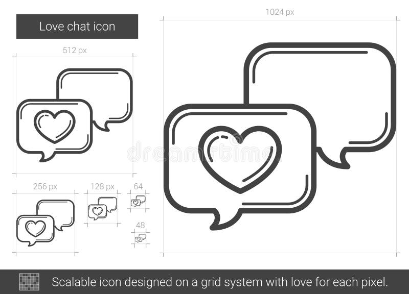 Love chat line icon. stock vector. Illustration of love - 93883329