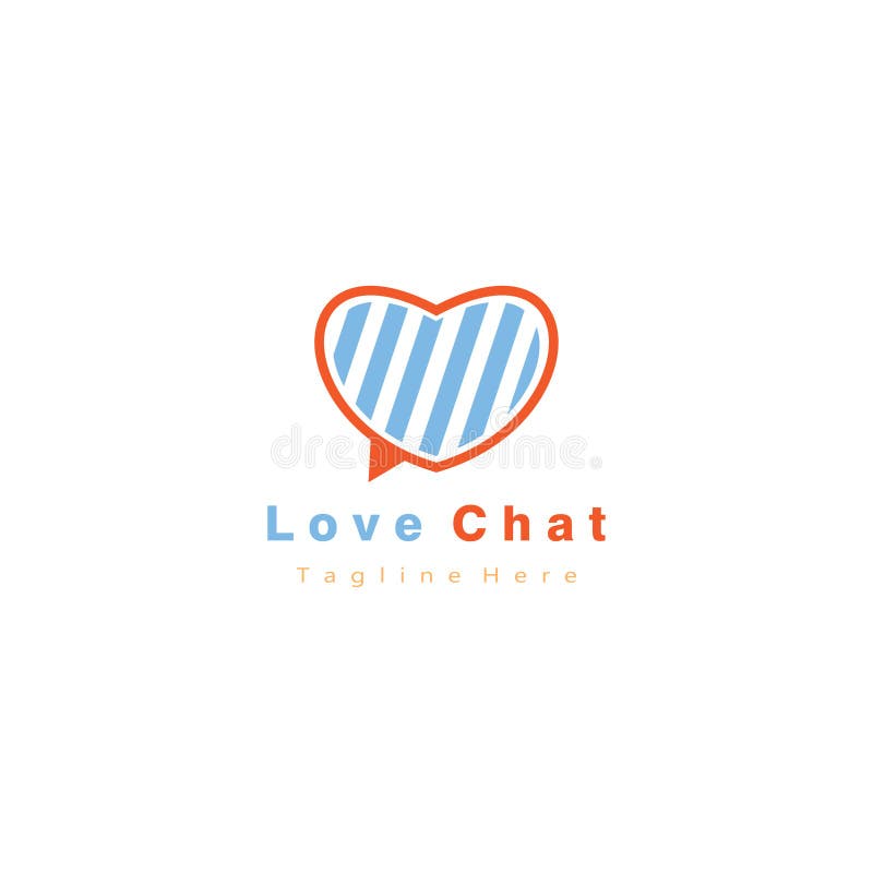 Love Chat Logo Design Template Vector Illustration Line Stock Vector ...