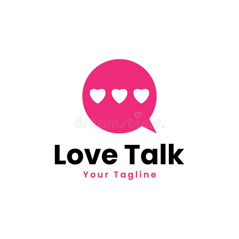 Love Chat or Love Talk Logo Design Stock Vector - Illustration of logo ...