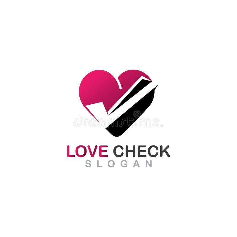 Love Check Combination Logo Symbol Design Concept Illustration Stock ...