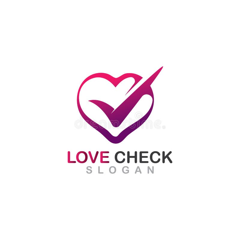 Love Check Combination Logo Symbol Design Concept Illustration Stock ...