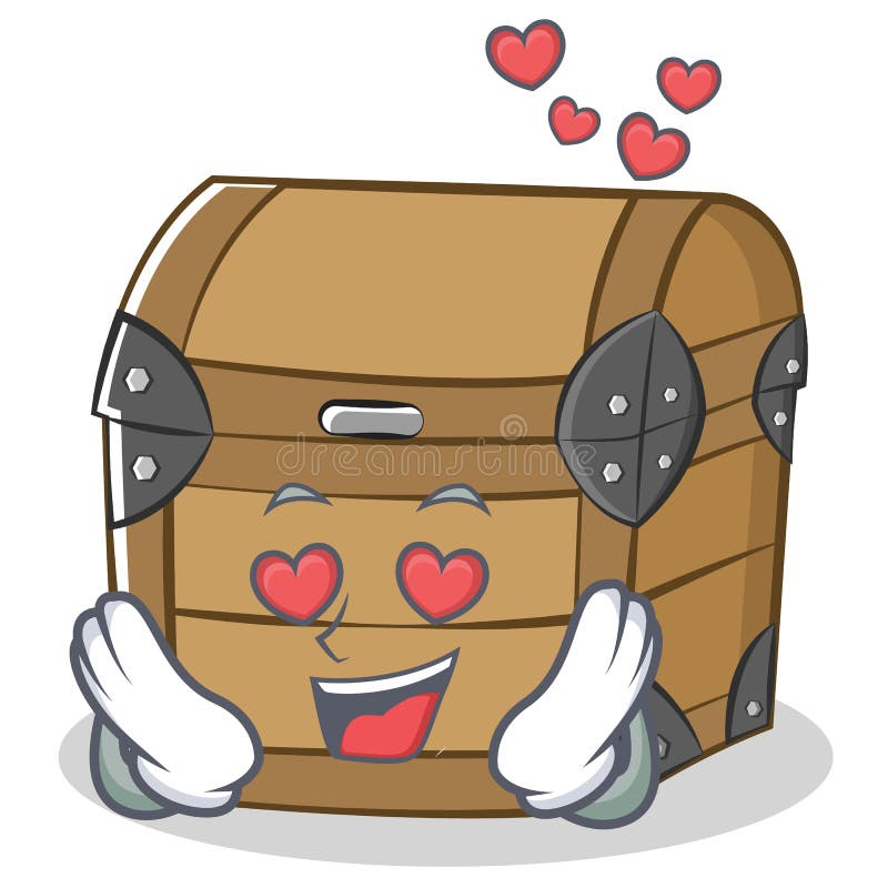 In Love Chest Character Cartoon Style Stock Vector - Illustration of ...