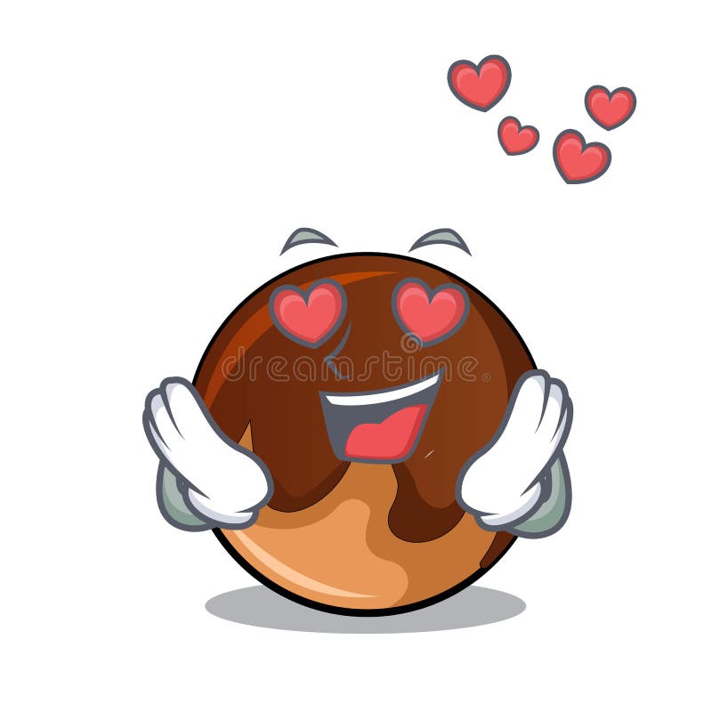 With Heart Donut Mascot Cartoon Style Stock Vector Illustration Of
