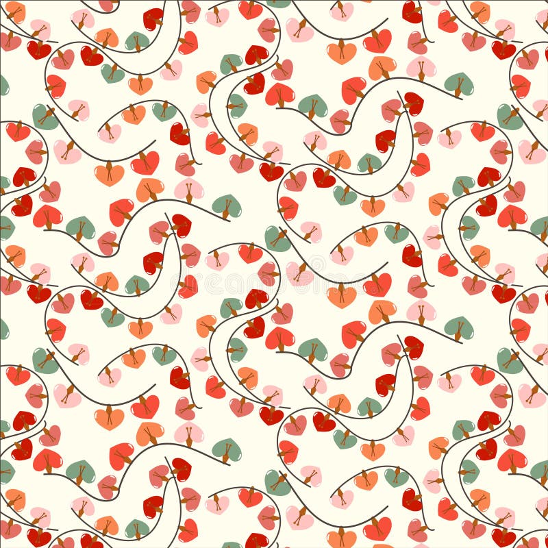 Love Christmas Lights String Seamless Pattern Background Vector ...